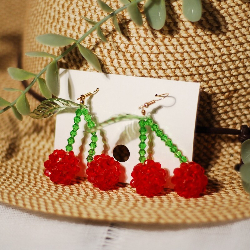 Cherry Earrings - Etsy
