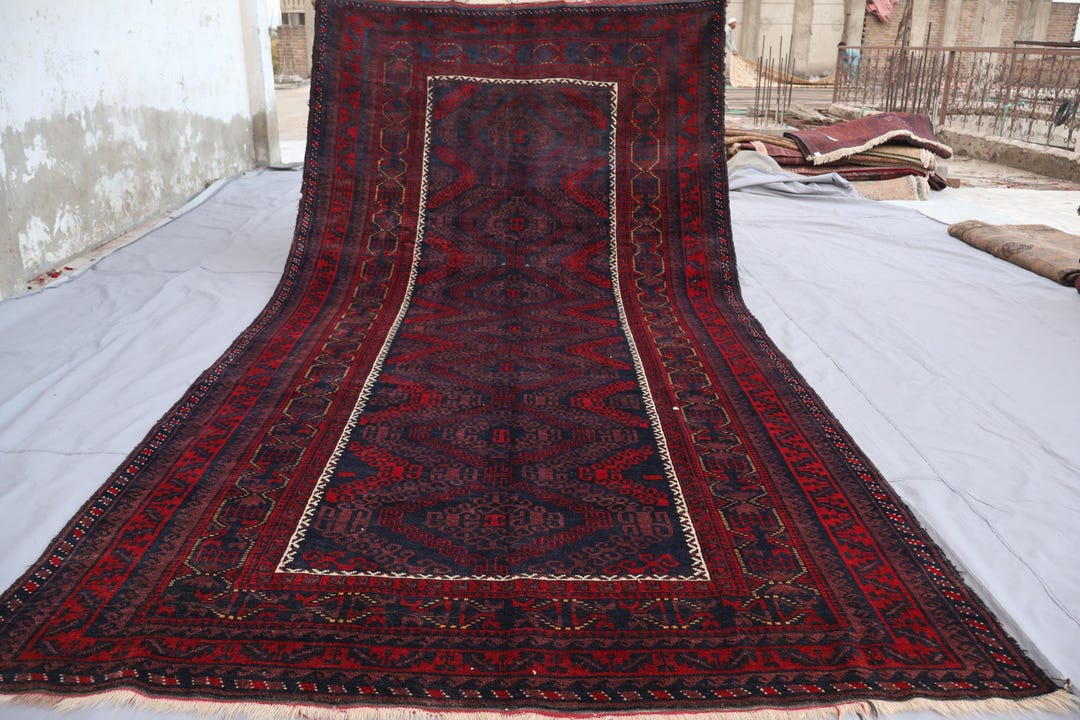 6x13 Ft One of a Kind Geometric Vintage Rug, Afghan Handmade Veg Dyes ...