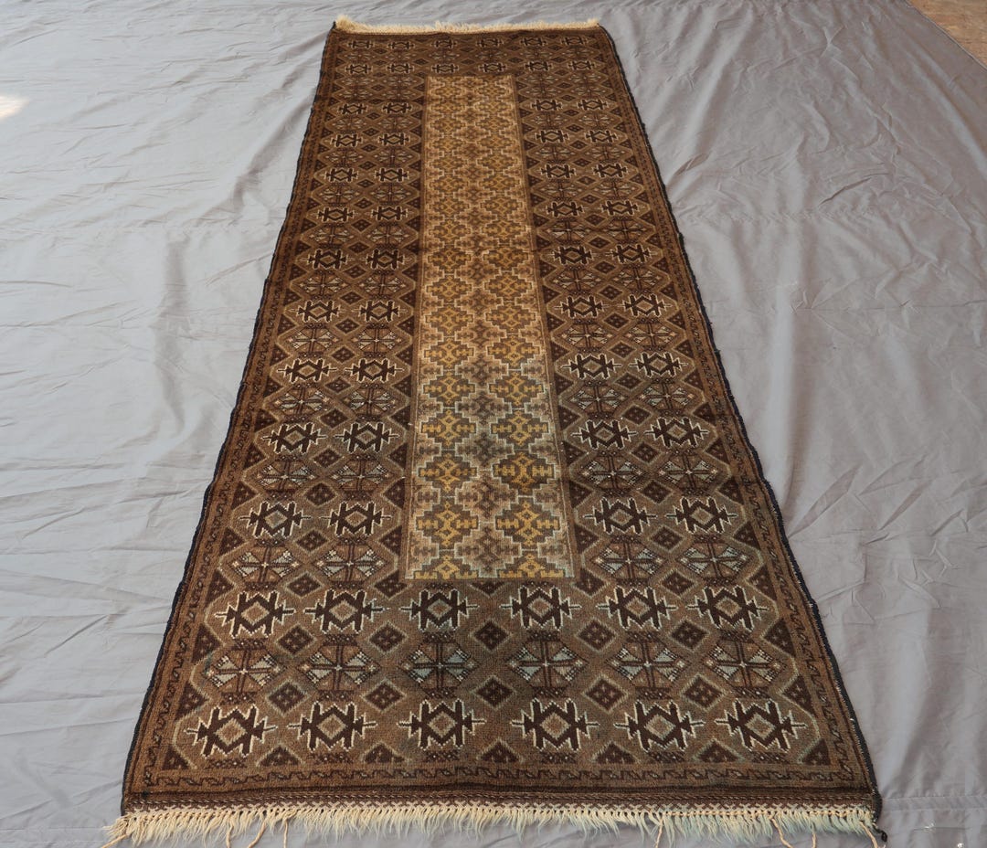 Terracotta Rug 3x9 Ft Antique Runner Rug Afghan Distressed Faded ...