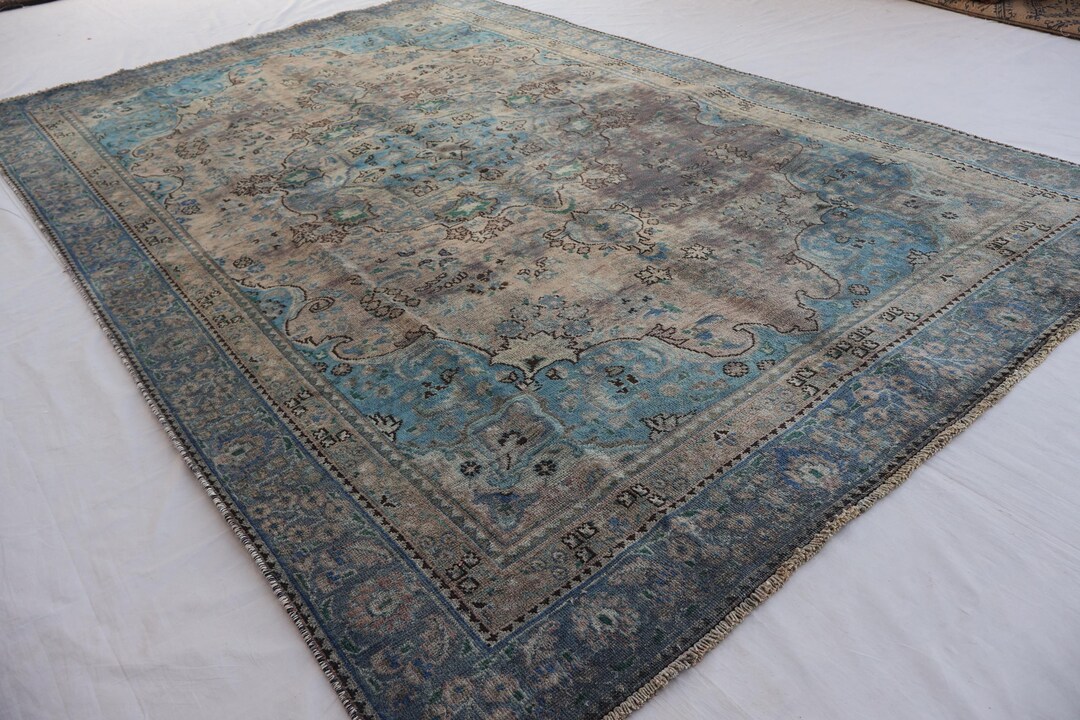 5'9x9 Ft Antique 1920s Rug, Vintage Distressed Rug, Handmade Wool Rug ...