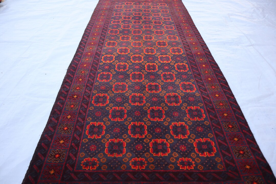 7 Ft Runner Rug - 2'10x6'7 Afghan Handmade Wool Rug - Baluch Vintage ...
