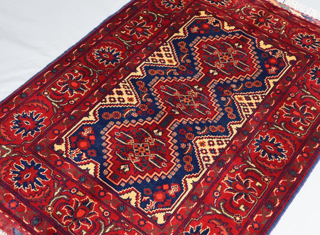 Brand New Area Rug, 5x3.4 Ft, Afghan Handmade Wool Rug, High Pile Soft ...