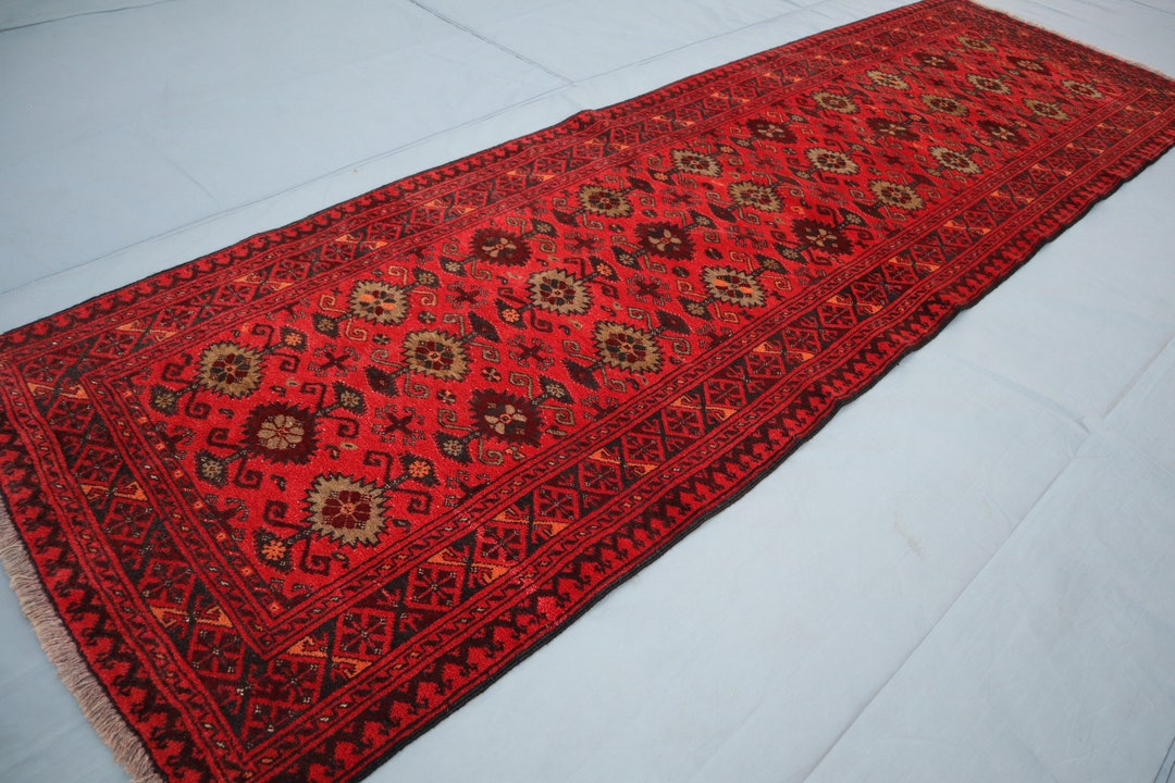 9 Ft Runner Rug Afghan Handmade Wool Rug One of a Kind - Etsy