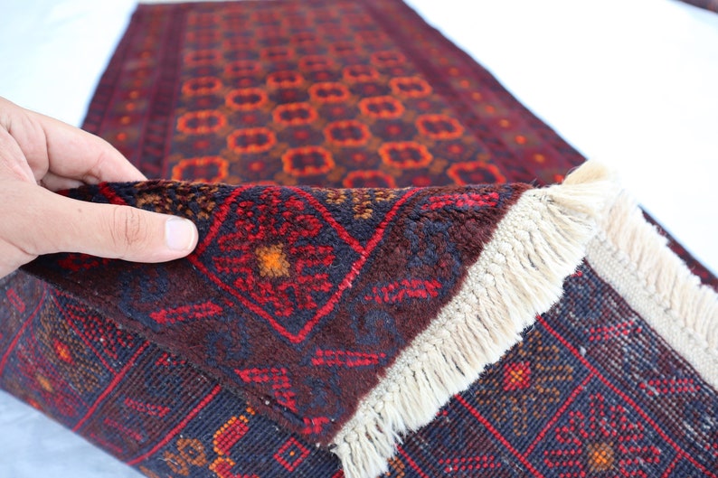 7 Ft Runner Rug - 2'10x6'7 Afghan Handmade Wool Rug - Baluch Vintage ...