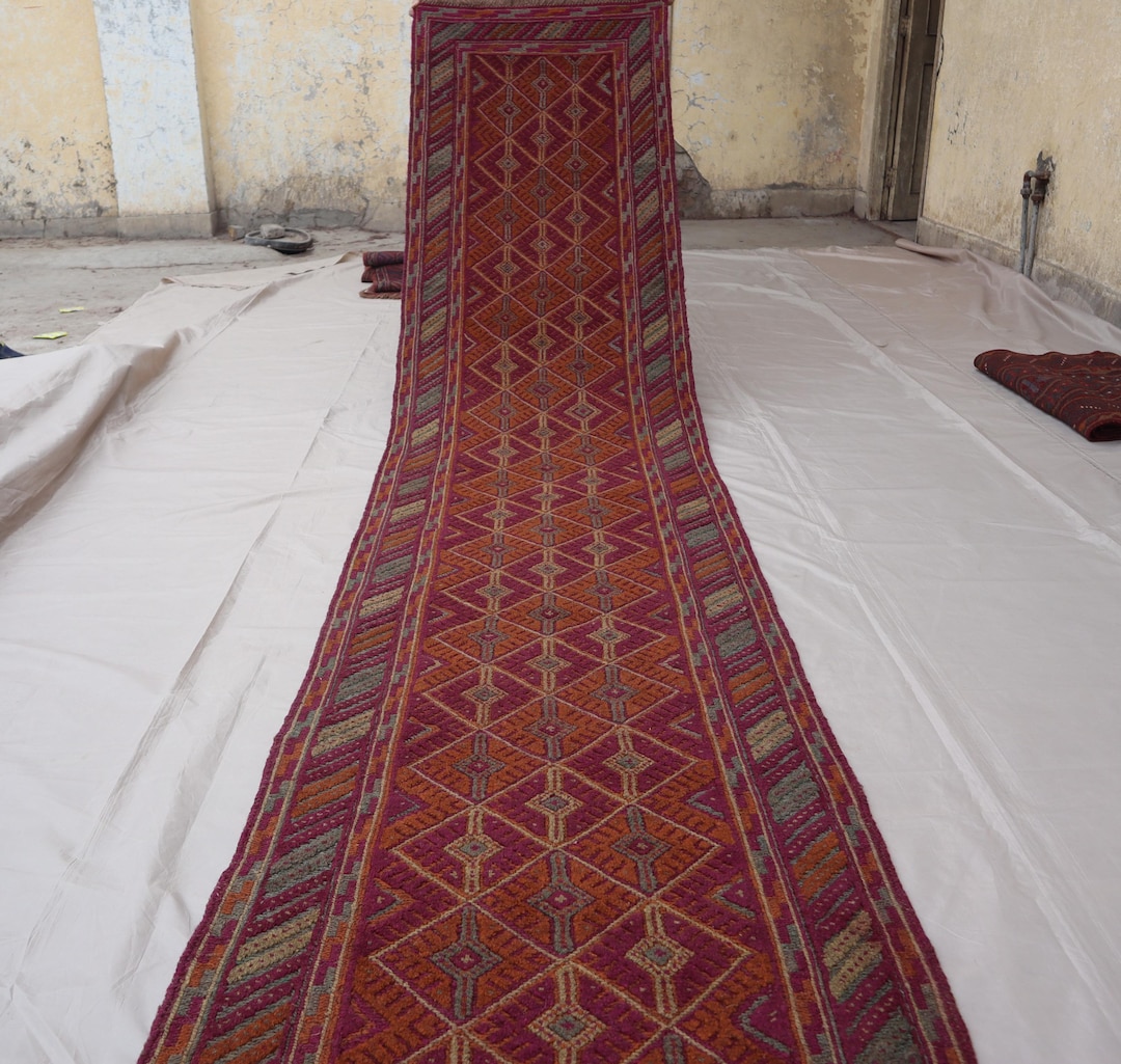 1960's Vintage Runner 12 Ft Runner Rug, Antique Kilim Runner Rug ...
