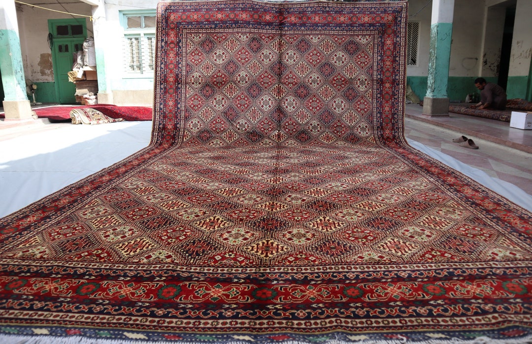 10x17 Large Area Rug 9'9x16'7 Ft Geometric Afghan Handmade Rug, High ...