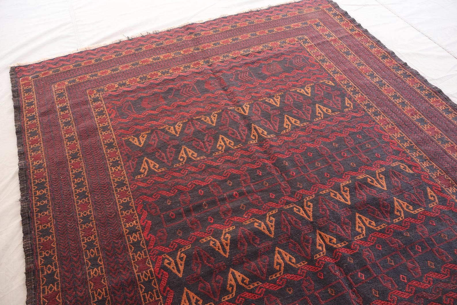 5x8 Afghan Vintage Kilim Rug Geometric Handmade Flatweave Wool Rug ...