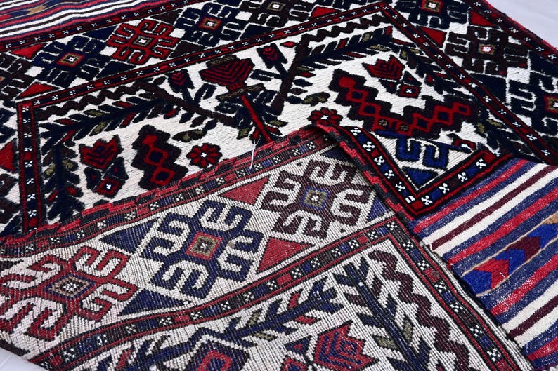 4x6 One of a Kind Afghan Handmade Vintage Area Rug - Geometric Design ...