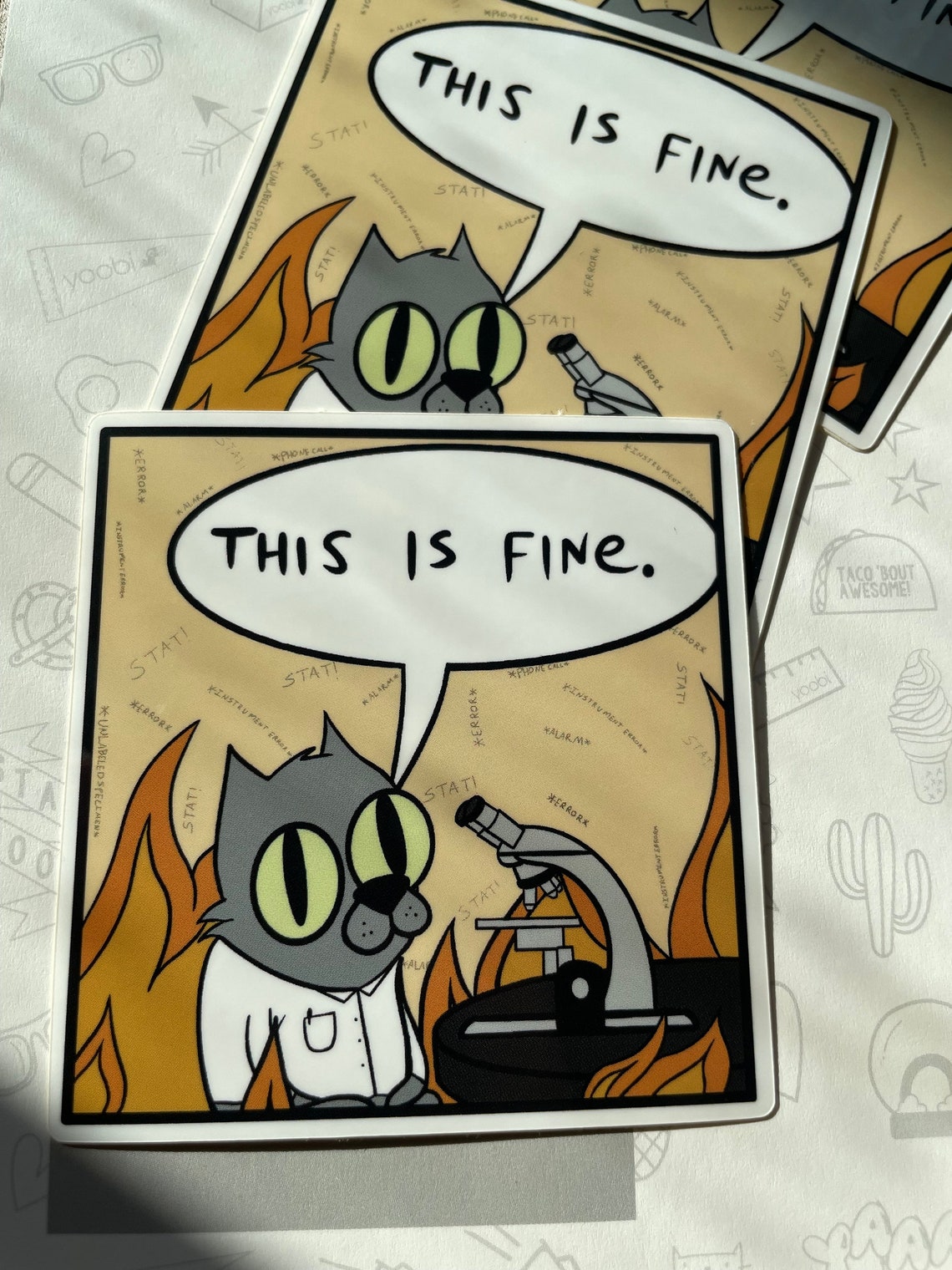 Waterproof Lab on Fire Funny Meme Sticker - Etsy