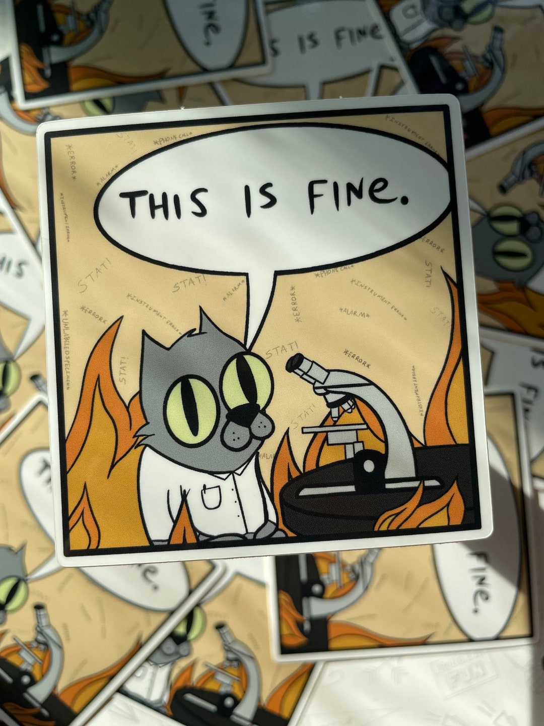 Waterproof Lab on Fire Funny Meme Sticker - Etsy