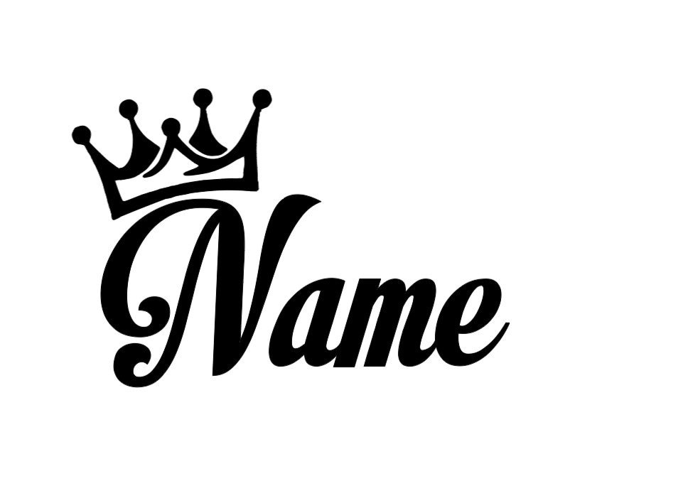Crown With Custom Name Vinyl Decal- Name With Crown Sticker - Etsy