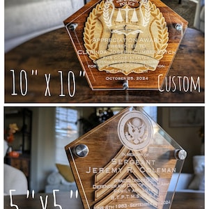 Commemorative Acrylic Engraved Wood Plaque | Promotional Gift | Police ...