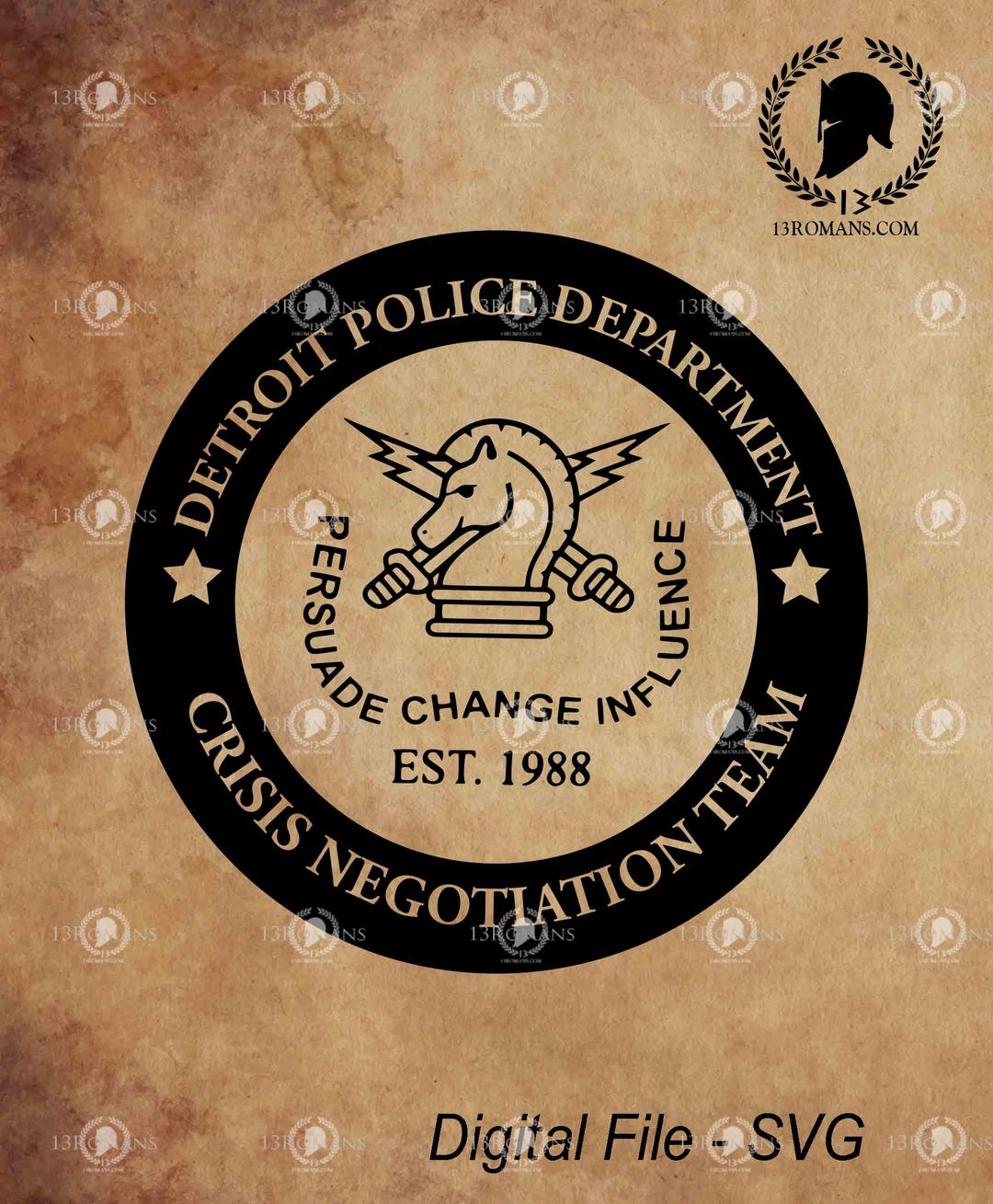 Detroit Police CNT SVG: Crisis Negotiation Team Vector (digital ...