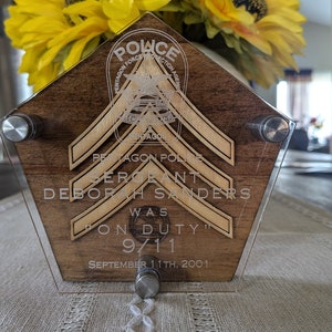 Commemorative Acrylic Engraved Wood Plaque | Promotional Gift | Police ...