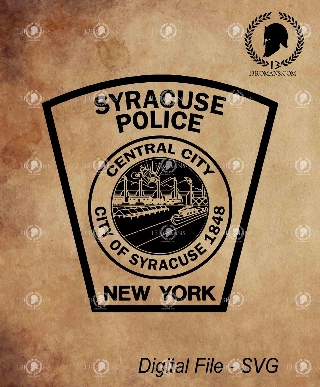 Syracuse Police New York I Digital, Laser, Silhouette, Cricut, Digital ...