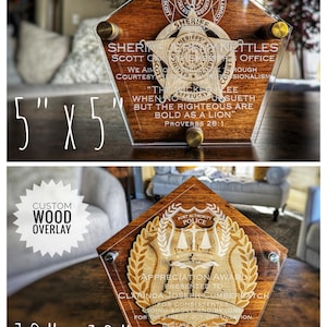 Commemorative Acrylic Engraved Wood Plaque | Promotional Gift | Police ...