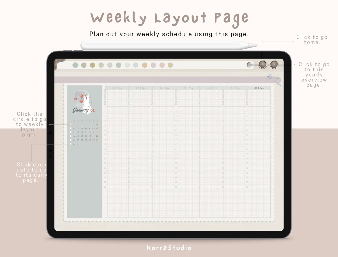 2023 Daily Digital Planner Cute Digital Planner Life - Etsy
