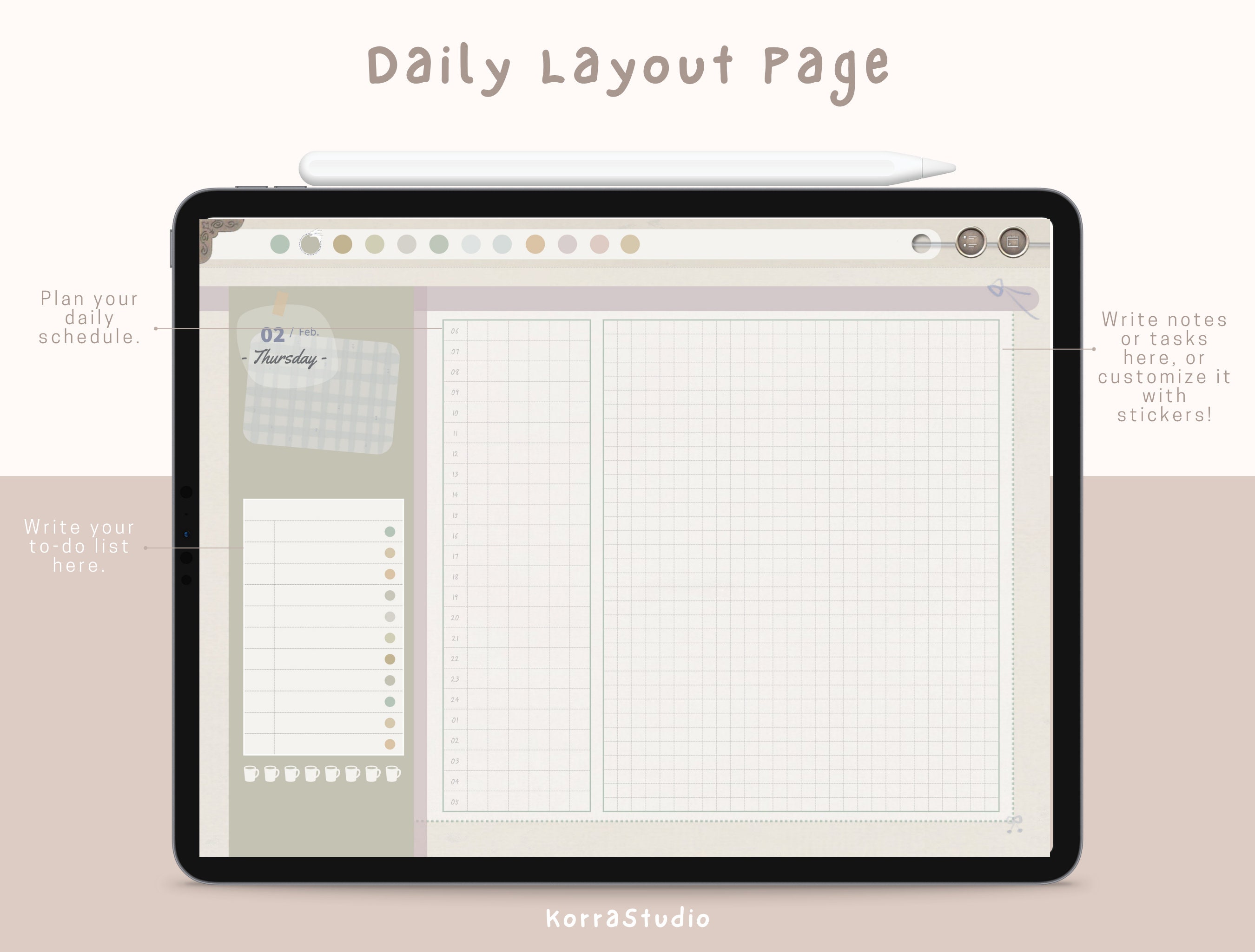 2023 Daily Digital Planner Cute Digital Planner Life - Etsy