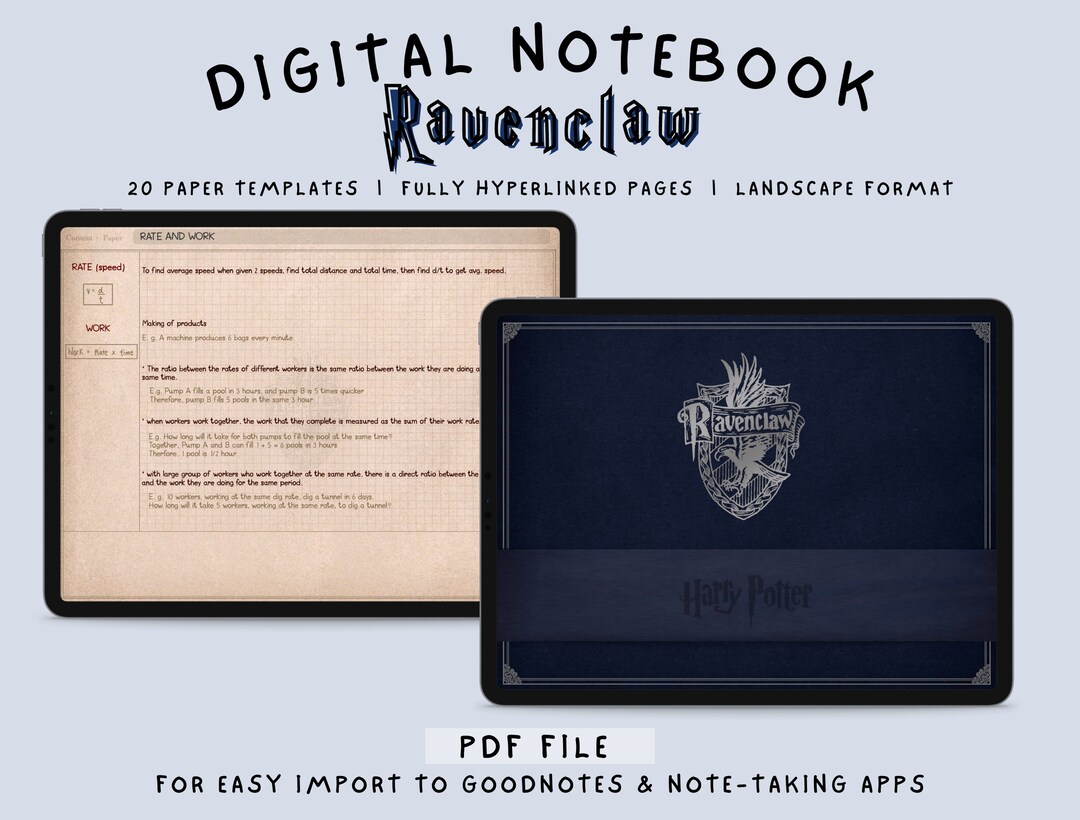 Ravenclaw Digital Notebook, HP Theme, Wizarding World, Hogwarts School ...