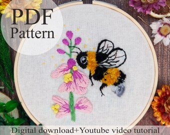 PDF Pattern Flower 022 Beginner Embroidery Embroidery Youtube Floral ...