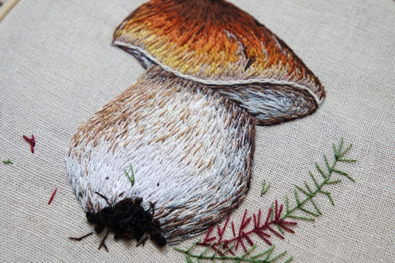 PDF Pattern Brown Mushroom Beginner Embroidery - Etsy