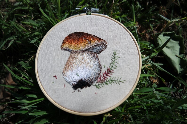 PDF Pattern Brown Mushroom Beginner Embroidery - Etsy