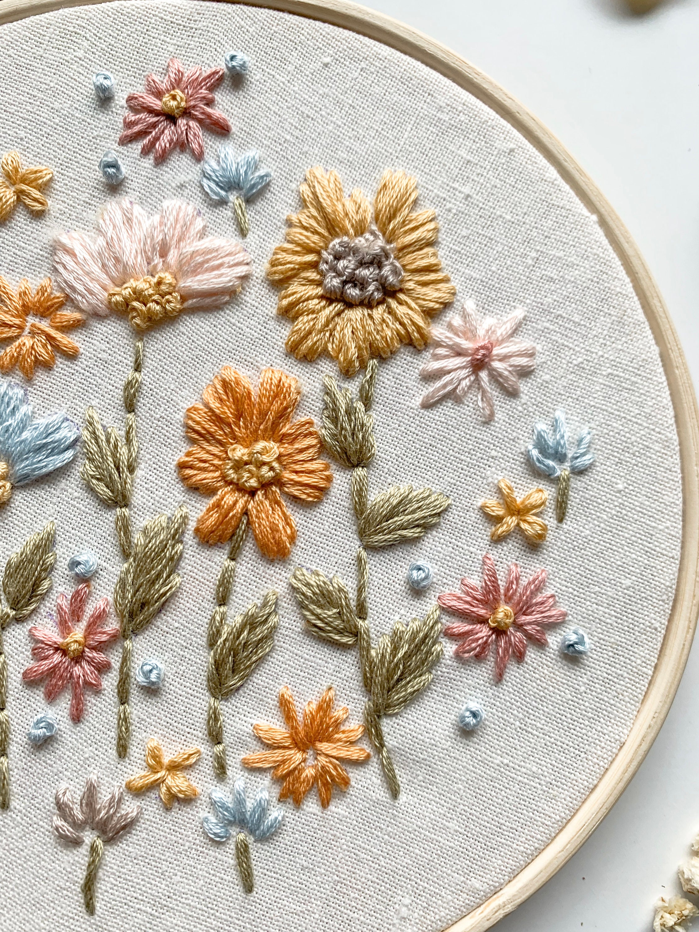 Embroidery PDF Pattern Floral Embroidery 017 Beginner - Etsy
