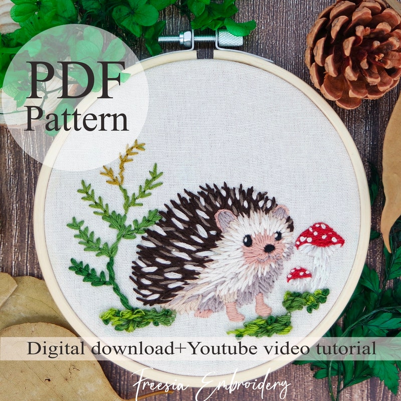 Hedgehog Embroidery - Etsy
