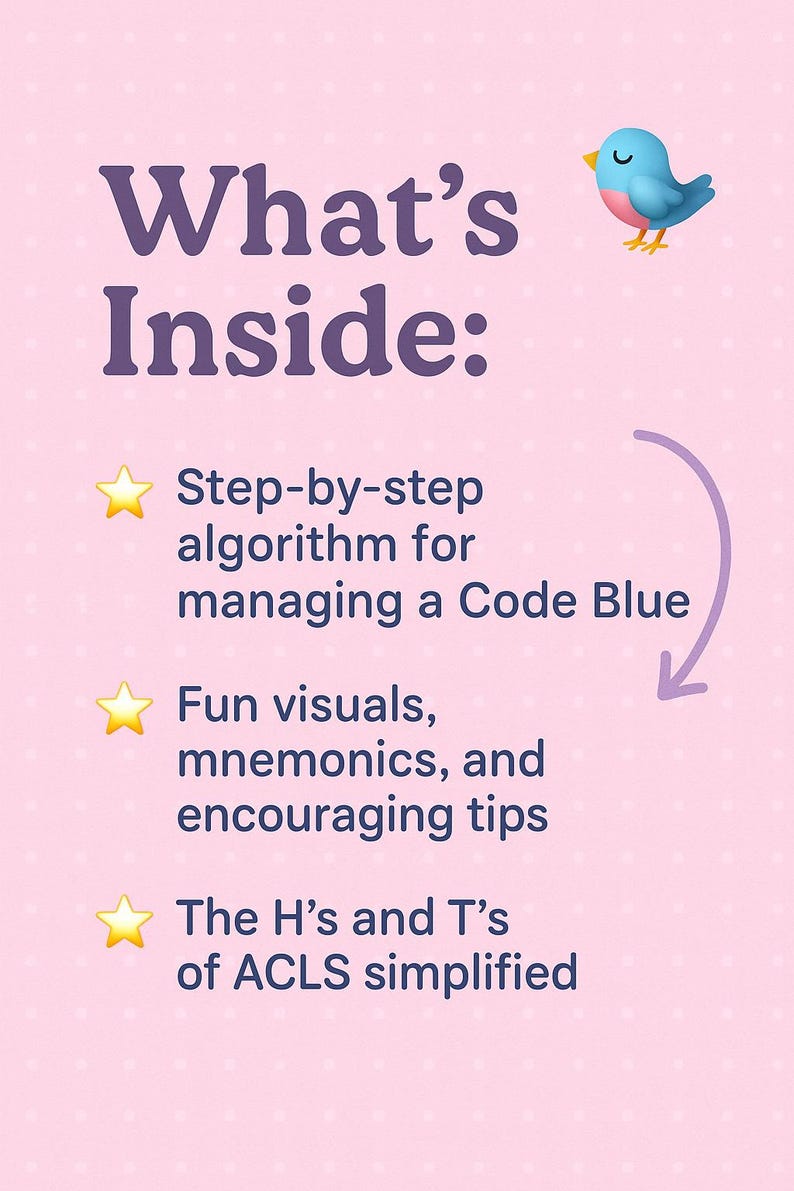 Nurse Code Blue Cheat Sheet - Etsy