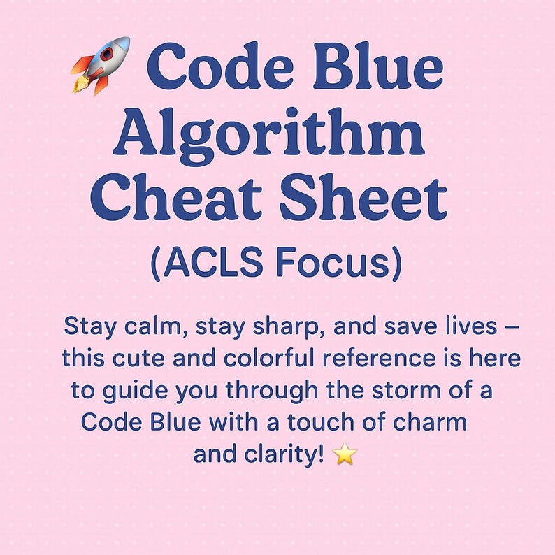 Nurse Code Blue Cheat Sheet - Etsy