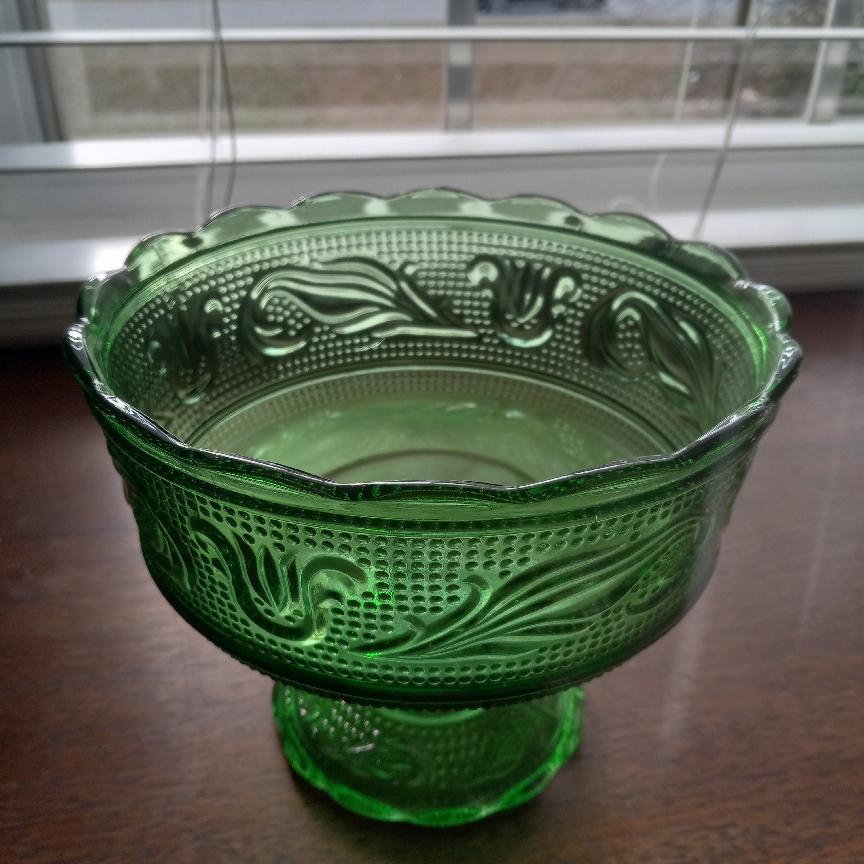 Vintage E. O. Brody Emerald Green Glass Compote Dish - Etsy