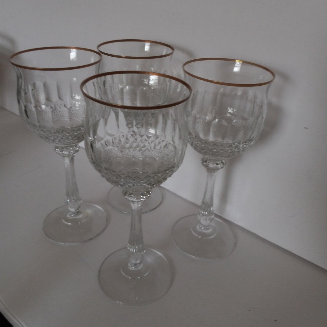 Mikasa Crystal Water Goblet Gold Rim Set of 4 - Etsy