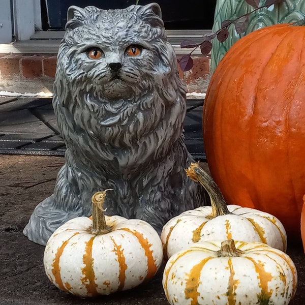 Large Ceramic Persian Cat Statue - Etsy