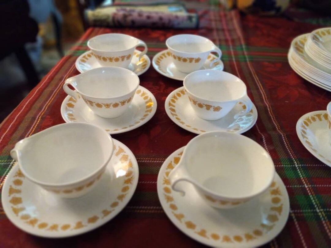 Corelle by Corning Gold Butterfly Pattern Cup and Saucer - Etsy