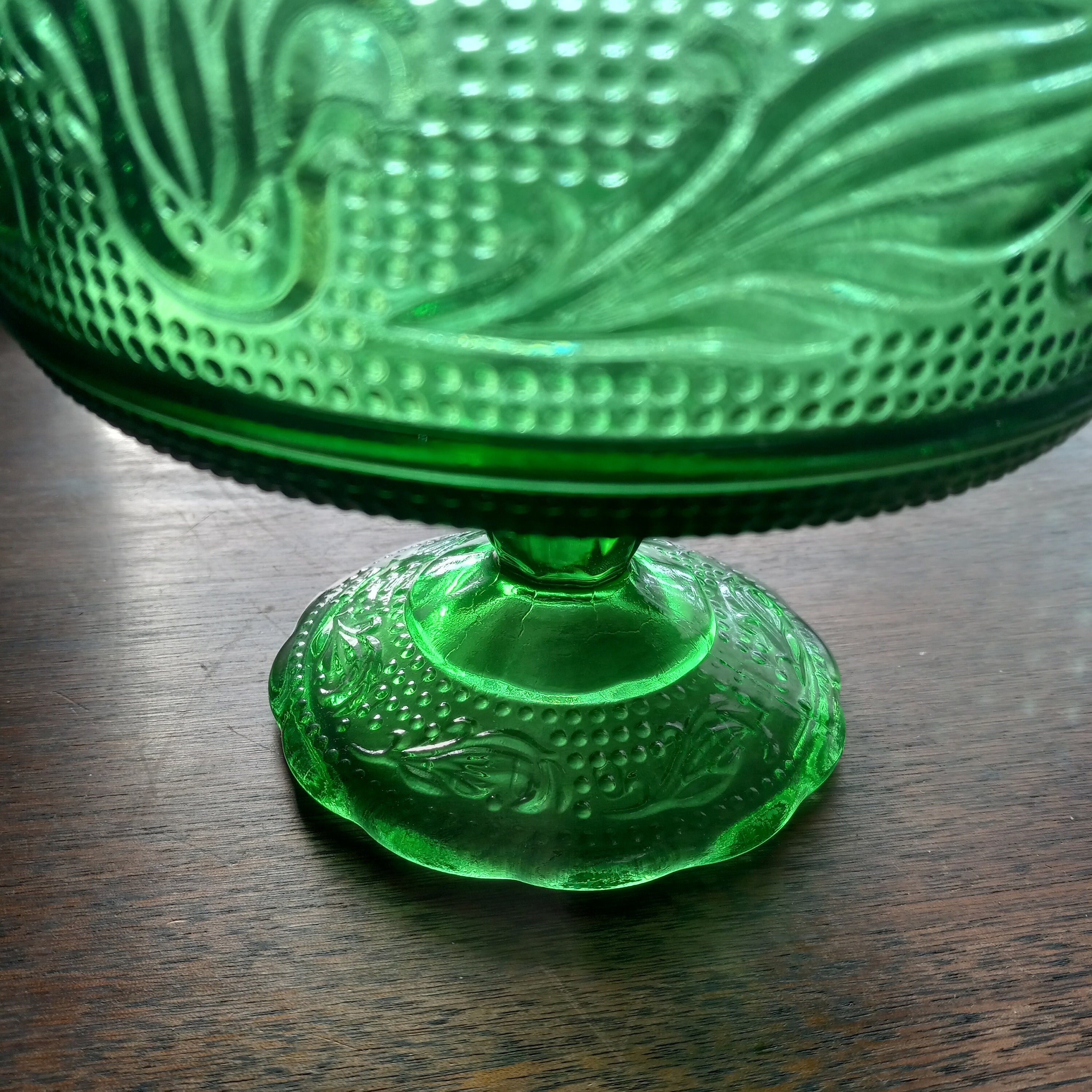 Vintage E. O. Brody Emerald Green Glass Compote Dish - Etsy