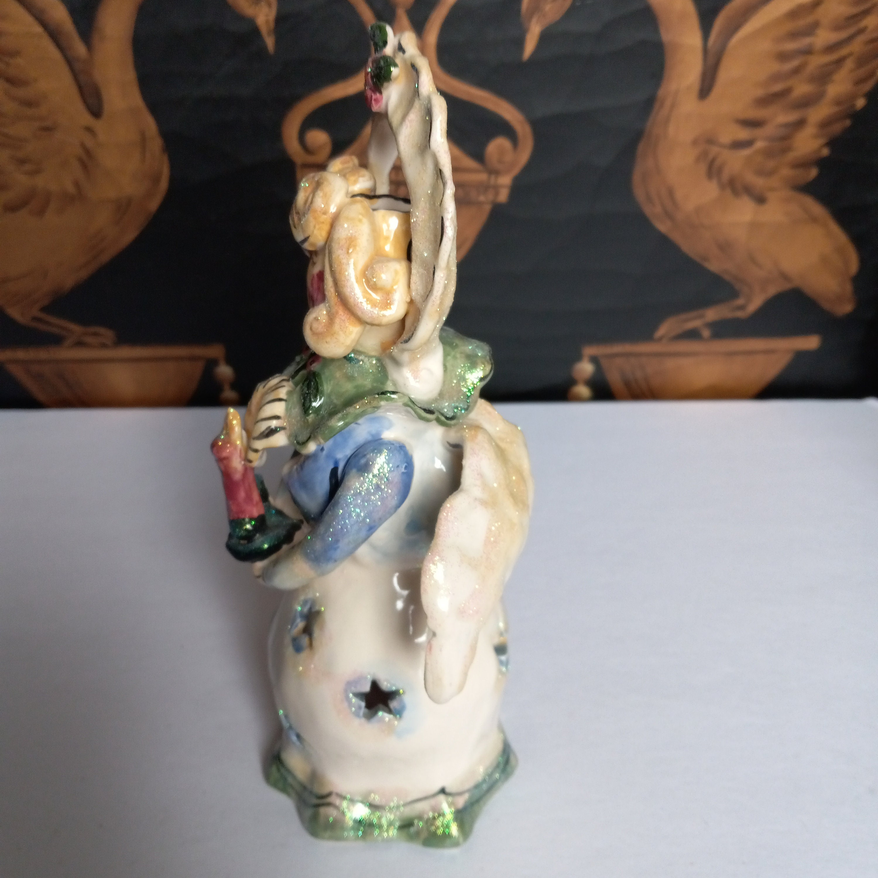 Vintage Blue Sky Ceramic Tea Light Caroling Angel by Heather Goldminc ...