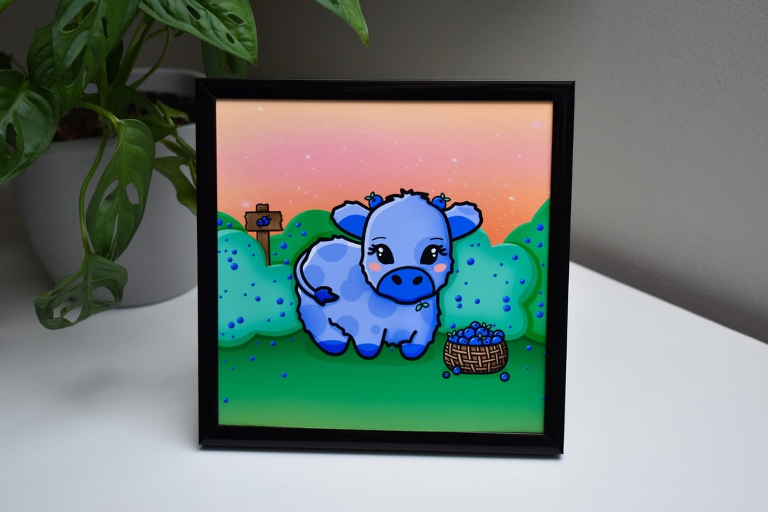 Art Print Blueberry Cow Blueberry Cow Picture - Etsy