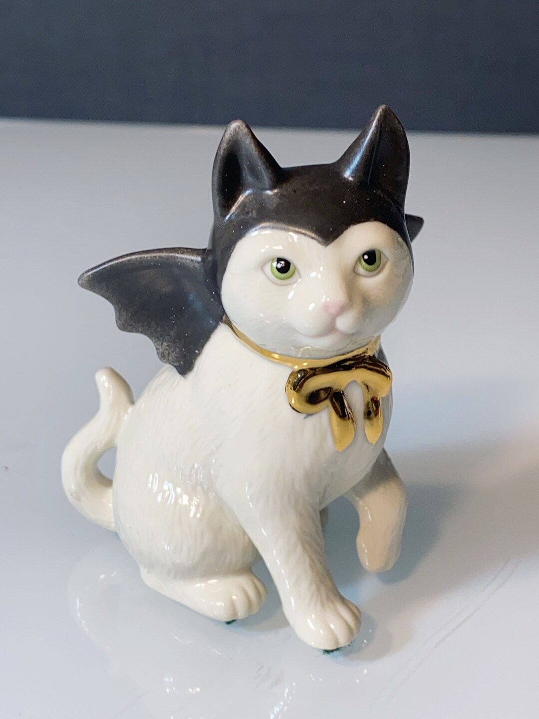 Lenox Cat With Bat Wings Figurine Halloween - Etsy