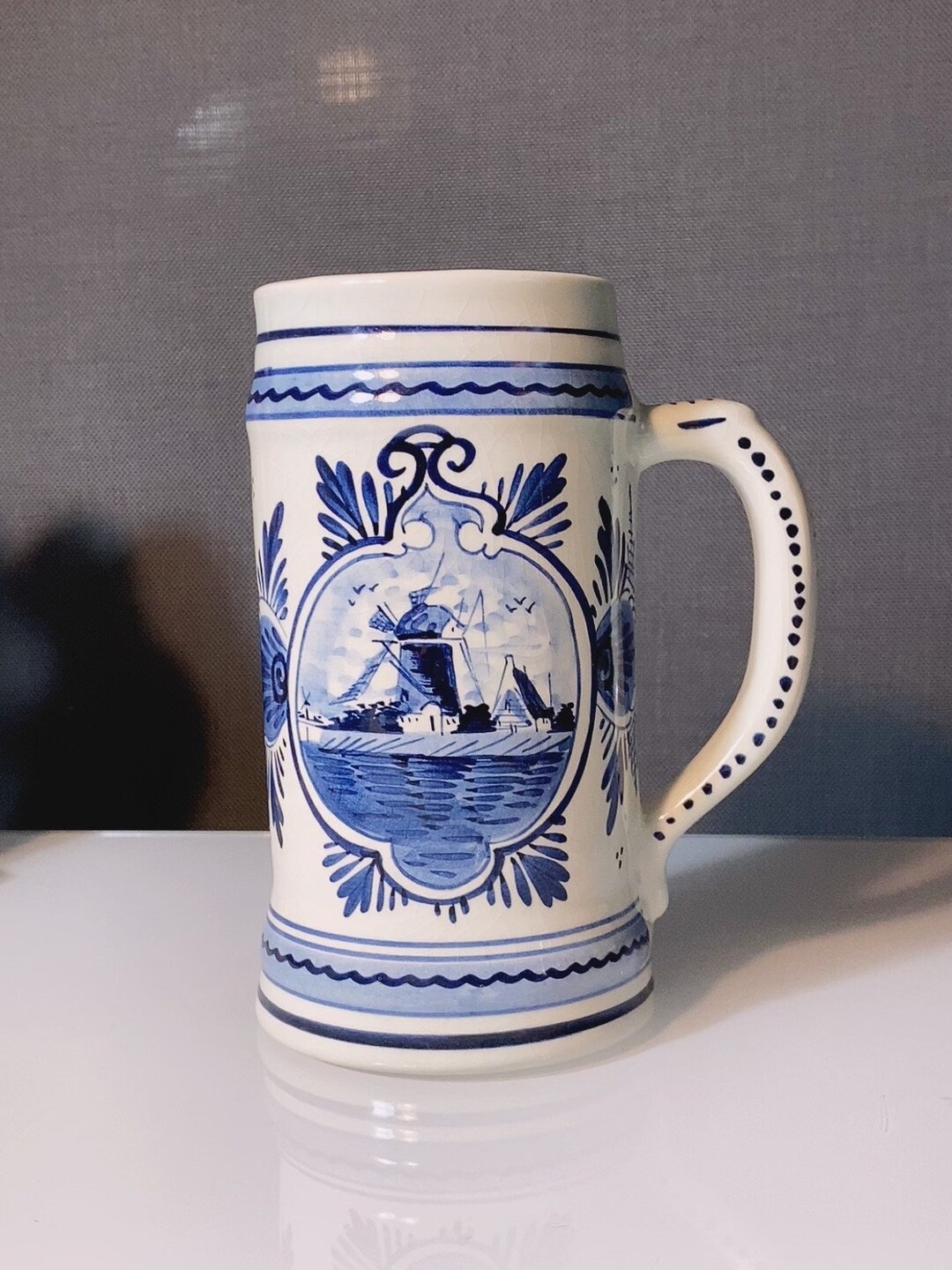 Vintage DELFT BLUE Stein / Mug Hand Painted Holland - Etsy