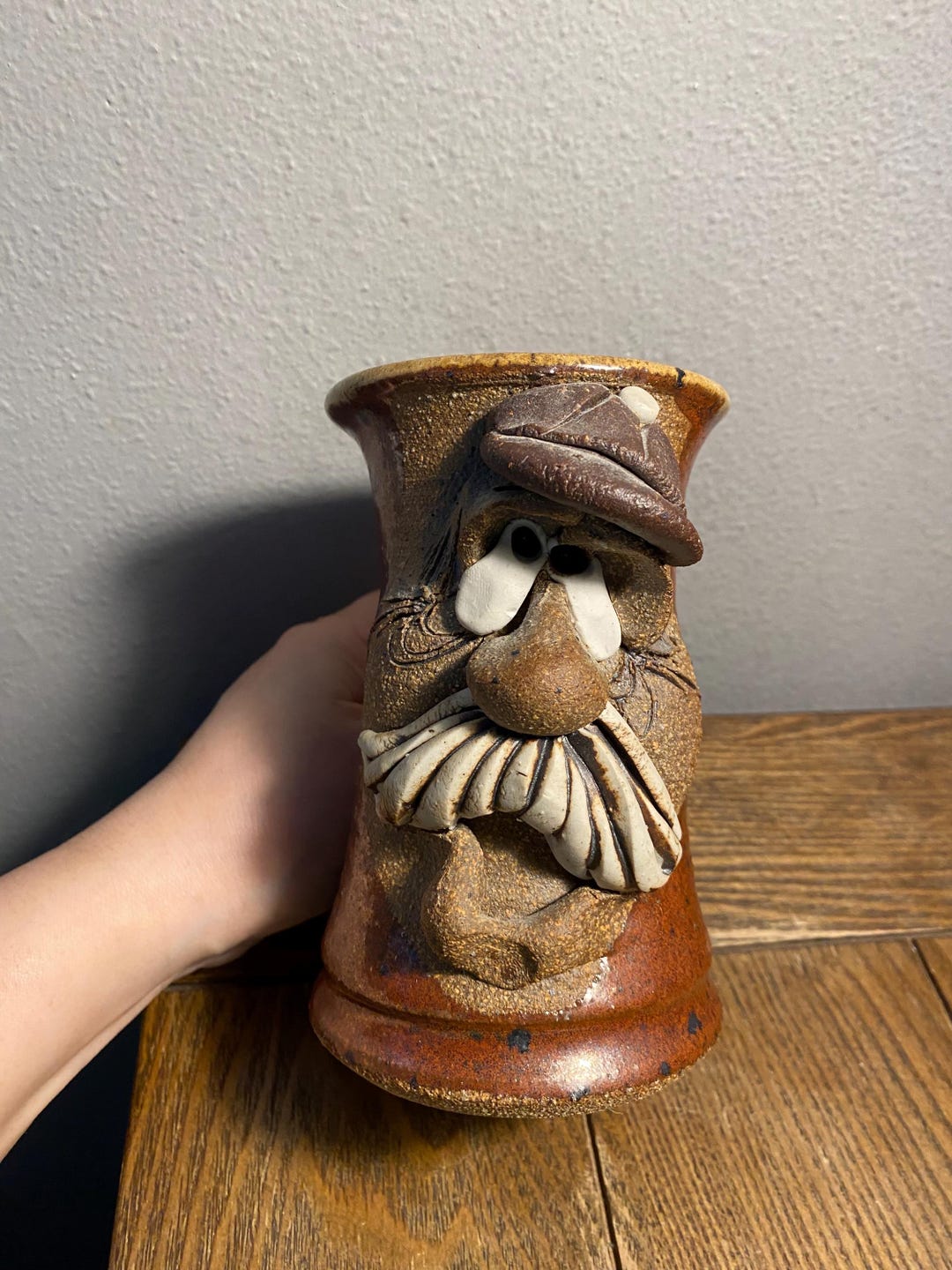 Hand Made Pottery Stoneware Mug With 3D Ugly Face - Etsy
