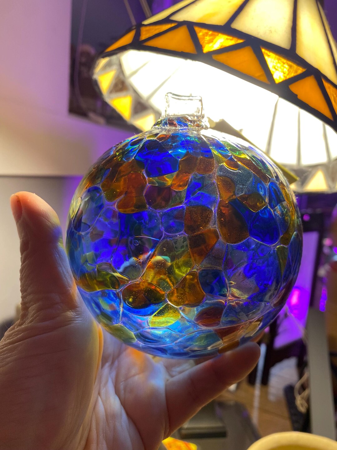 Kitras Art Glass Kitras Calico Ball, 4 Inch - Etsy