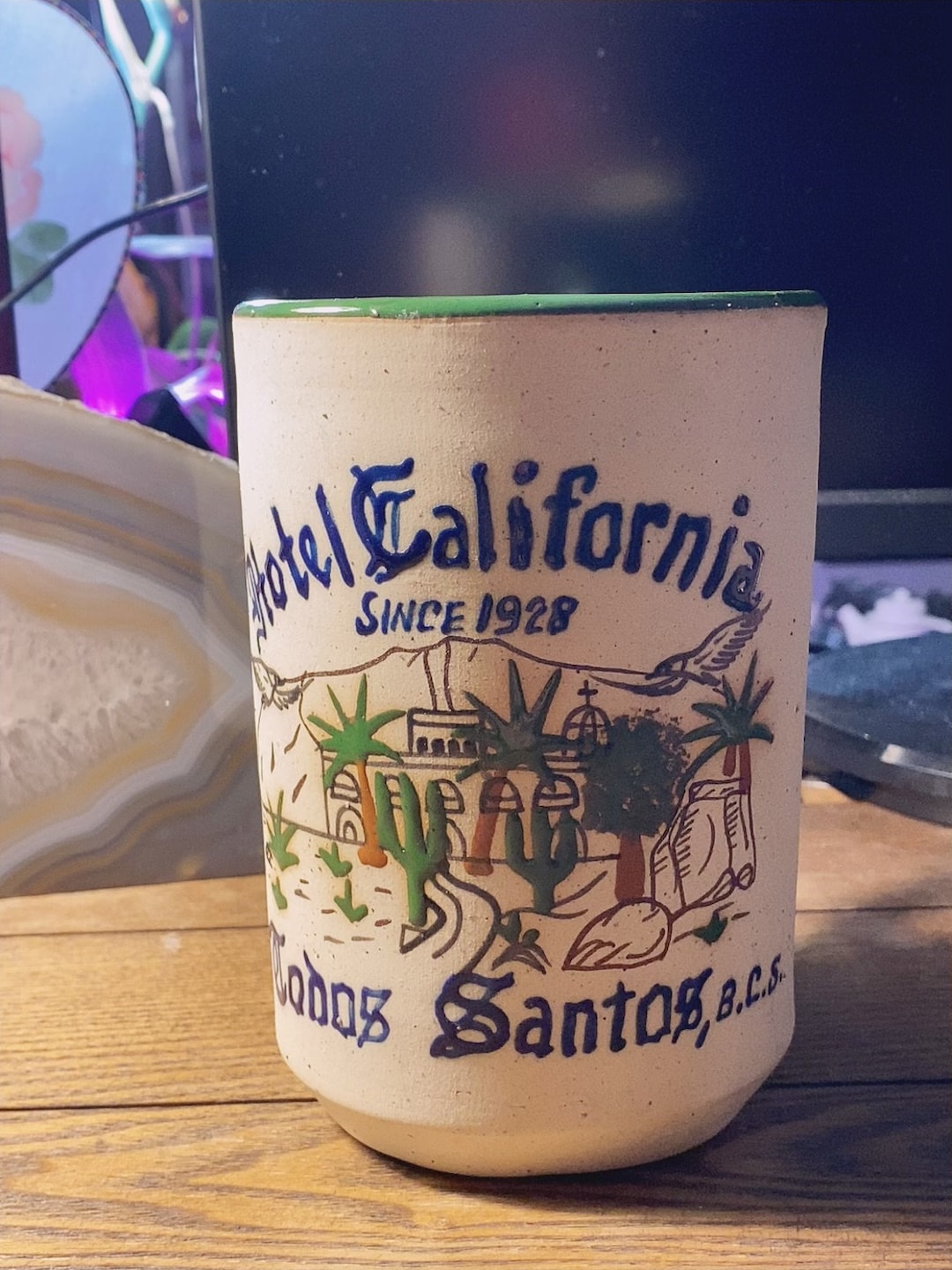 Large Todos Santos Hotel California Handmade Pottery Mug / Beer Stain ...