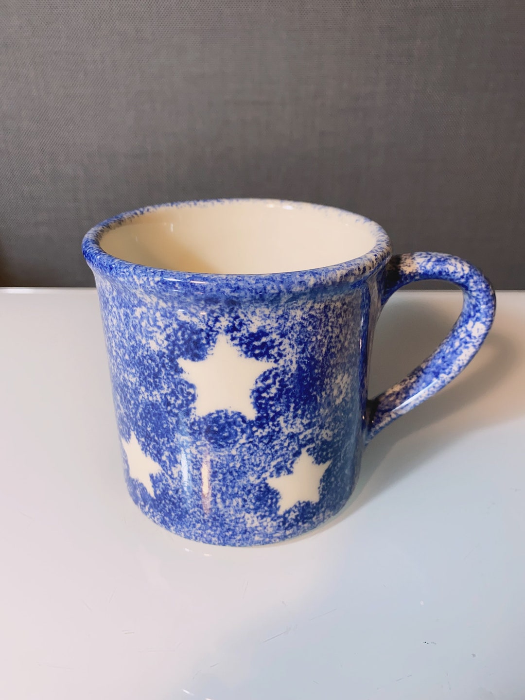Hartstone Pottery Blue White Stars Mug Hand Crafted in USA, 16 Oz - Etsy
