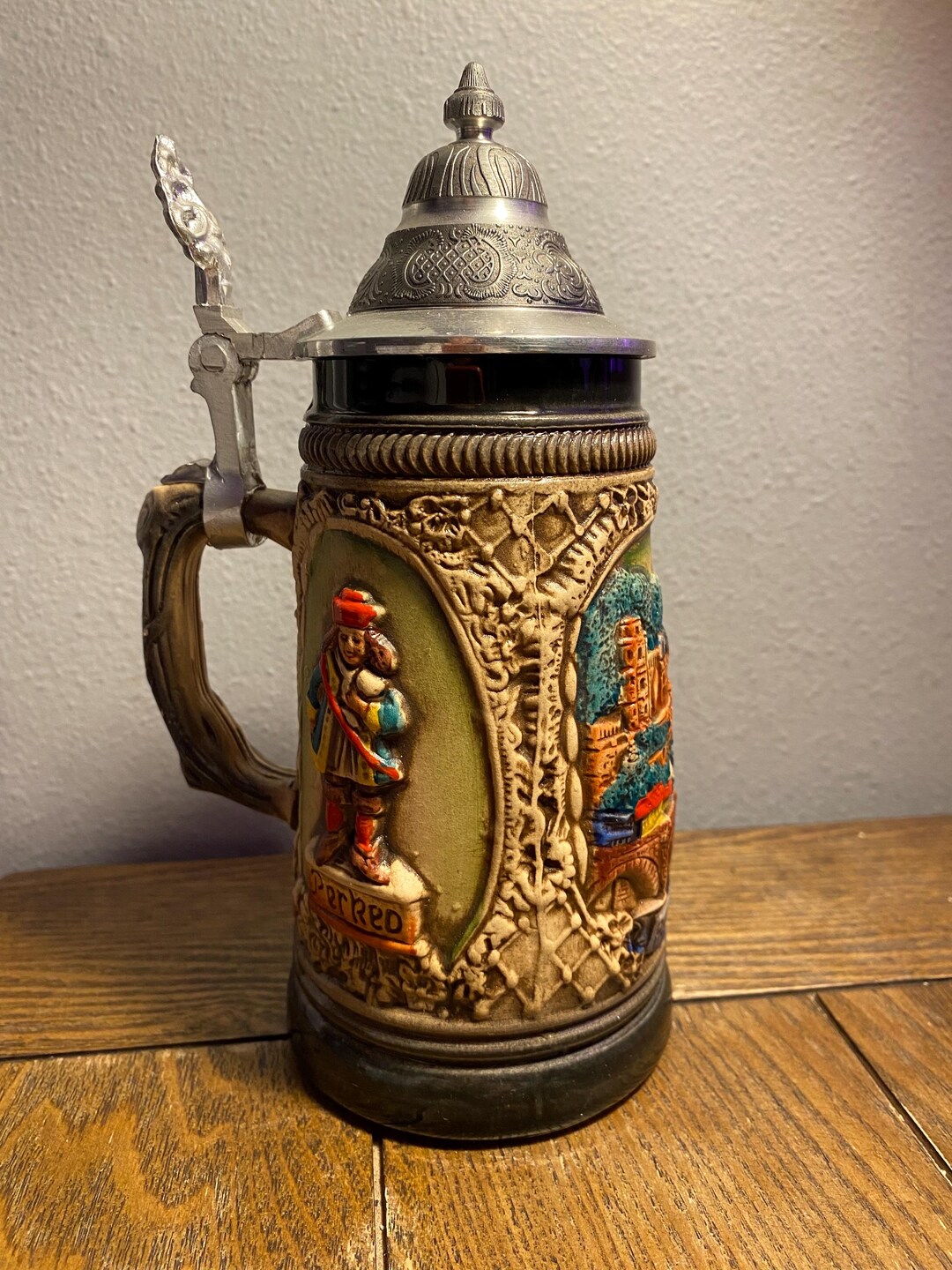 Vintage Heidelberg Perkeo Beer Stain, Hand Made & Hand-painted Lidded ...