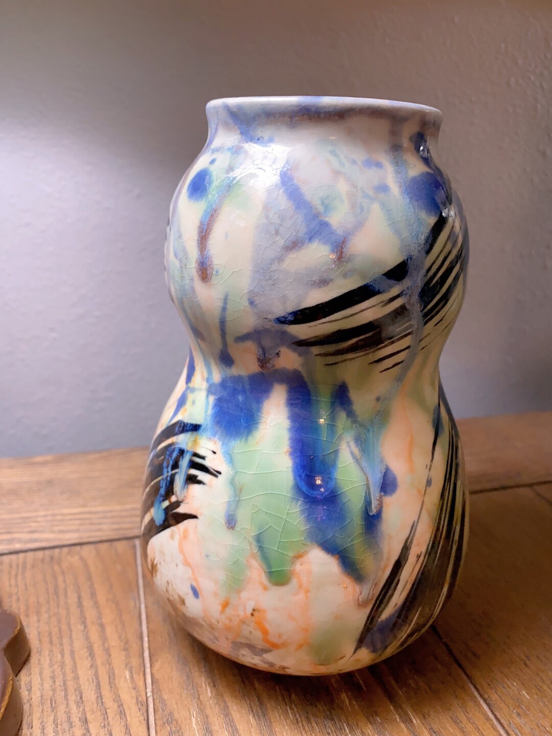 Vintage Hand Painted Ceramic Vase,artist Signed at Bottom - Etsy