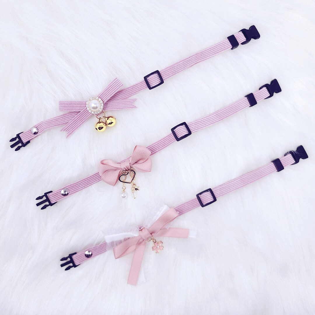 Cute Velvet Dog or Cat Bell Collar • Multiple Bow Options • Sweet ...
