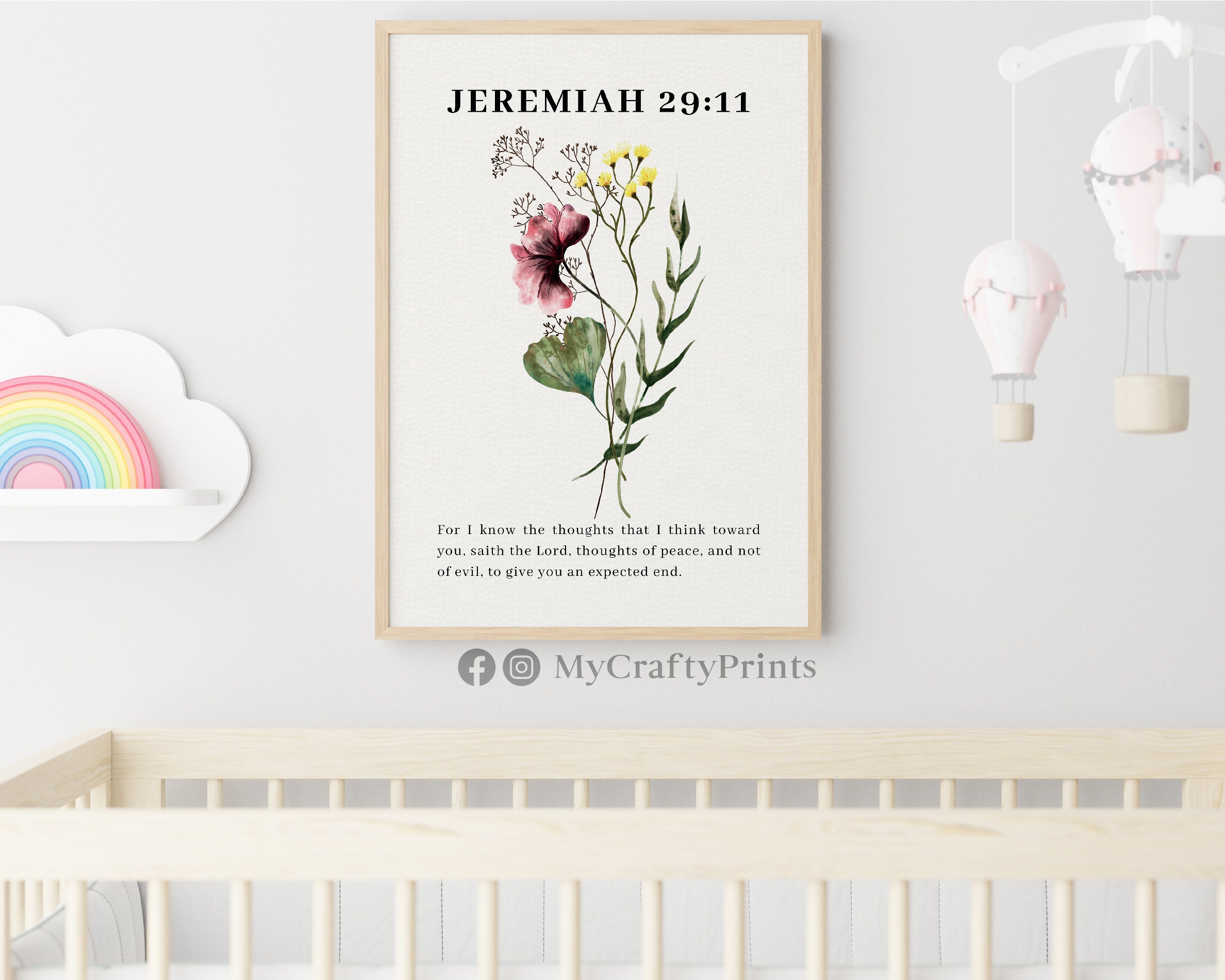 Jeremiah 29:11, Modern Christian Art Large, Quote Print Wall Art ...