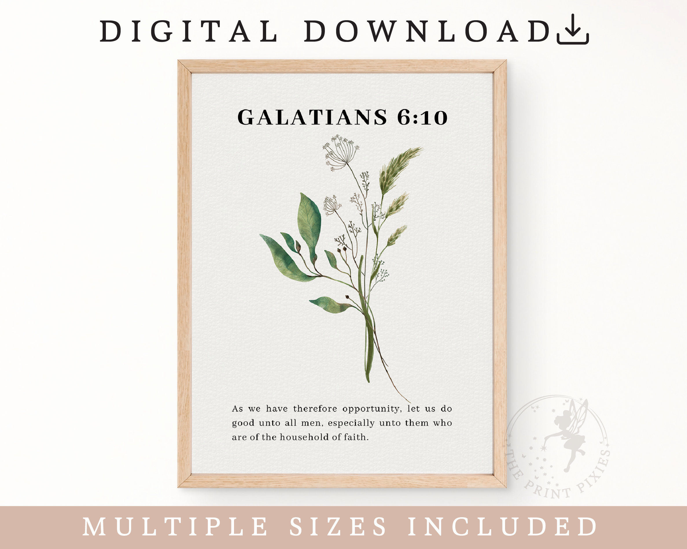 Galatians 6:10, Motivational Quotes Wall Art, Christian Art Prints ...