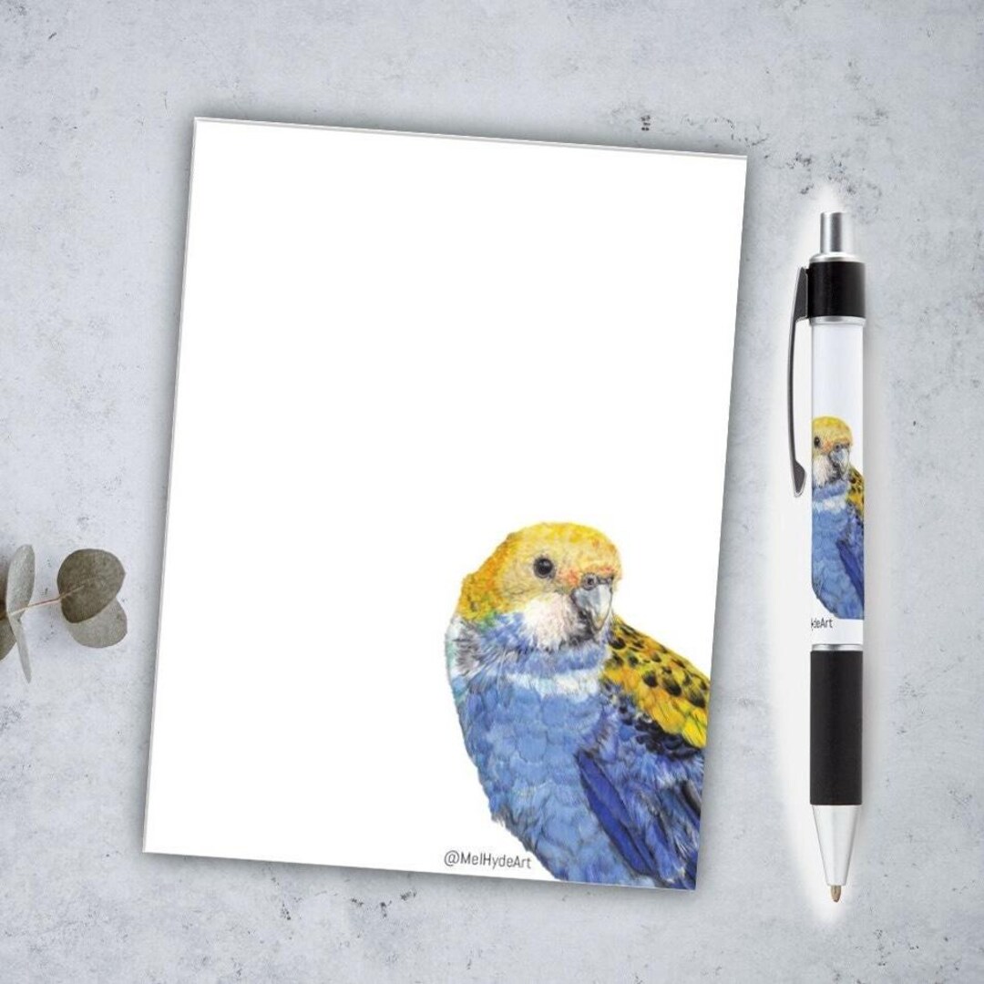 Pale-headed Rosella Notepad and Pen Gift Pack Australian Native Birds ...