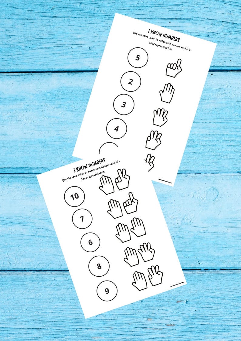 Number Matching Preschool Worksheets | Counting, Recognition, Fine ...